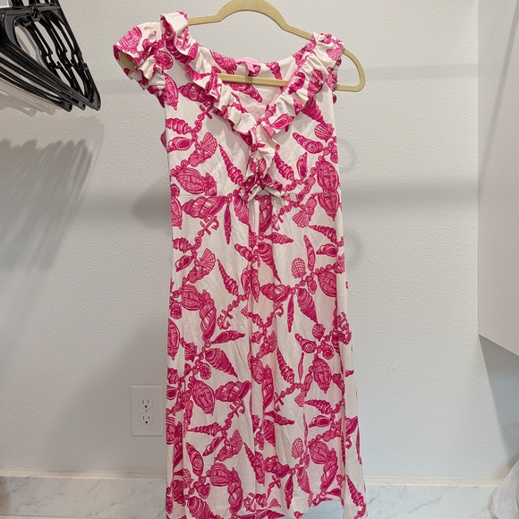 Lilly Pulitzer | Dresses | Lilly Pulitzer Pink And White Shell Silk ...